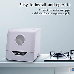 Countertop Dishwasher Mini, Countertop Dishwashers 800W Automatic Proof Portable Mini Dishwasher Compact Dishwasher for Small Apartments Dorms Offices RV (US Plug 110V)