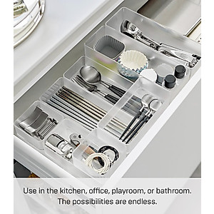 Yamazaki Home Tower Set Of 2 Clear Bottom Storage Cases - Stackable Transparent Organization Bins, Large - Large - Ps Resin