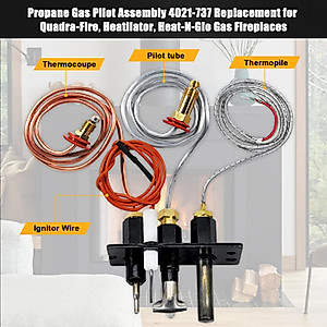 Zhenx 4021-737 Propane Gas Fireplace Assembly, Replacement for 485-511A Fireplaces and Stoves