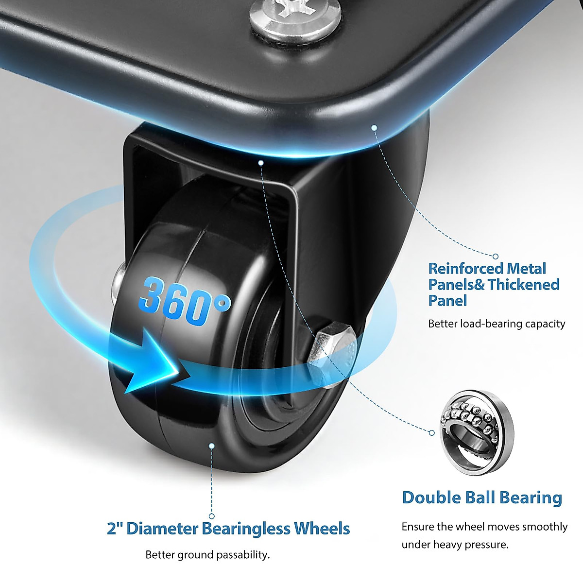 【Upgrade Large】KEDSUM Furniture Dolly with Baffle, 2000LBS Furniture Movers with 4 Wheels, Thickened Steel Panel Heavy Duty Dolly, Easy Sliders Dolly for Moving Appliances, Refrigerators, Sofa, Piano