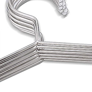 Tosnail 50 Pack Stainless Steel Strong Wire Metal Hangers Heavy Duty Clothes Hangers - 16.5"/42cm