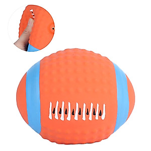 Dog Chew Squeaky Toy Balls, Pet Rugby Toys Bite Resistant Chewing Molars Training Squeaky, Durable Dog Toys Rugby Shape for Dogs, Rubber Chew Balls with Squeaker, for Medium Large Dogs