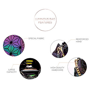 Chic Boutique De Mode Geometric Luminous Purses Handbags Holographic Crossbody Shoulder Bag (Chain)