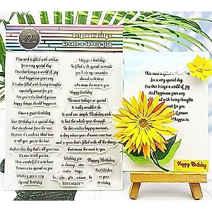 Alinacutle This Card is Filled with Wishes Craft Clear Stamps Happy Birthday Sentiments Stamps, Paper Craft Silicon Stamp for Scrapbooking/Card Making/Paper Art