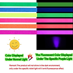 158feet Glow in The Dark Paper Neon Garland Streamers Tape Stickers Birthday Party Supplies and Decorations Reactive Fluorescent Blacklight Neon 80's Party Favors Birthday Christmas Decorations