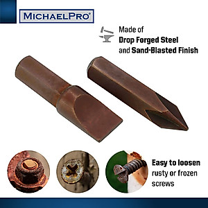 MichaelPro 3/8 Inch Drive Manual Impact Driver Set, Includes 11 Bits and 3/8” Bit Holder, 6-sided Enhanced Anti-Slip Grip, Heavy Duty