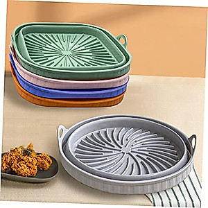 SOLUSTRE 10 Pcs Air Fryer Pan Air Fryer Oven Pan Para Air Fryer Silicone Air Fryer Round Steamer Liner Air Fryer Pad Oven Baking Basket Silicone Air Fryer Mat Air Fryer Liner Pad
