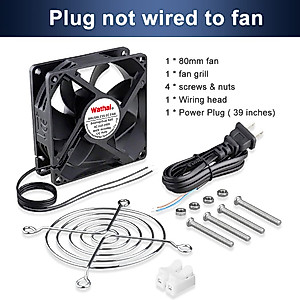Wathai EC Axial Fan AC 110V 115V 120V 220V 240V Brushless Cooling Fan 80mm x 25mm for Desktop