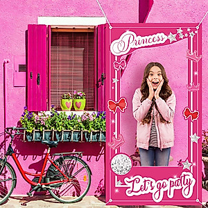 Pink Girls Birthday Decorations Hot Pink Photo Booth Props Let’s Go Girls Bachelorette Party Decor for Birthday Bridal Shower Pink Party Supplies