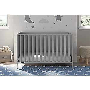 Graco Theo Convertible Crib (Pebble Gray) – Converts from Baby Crib to Toddler Bed and Daybed, Fits Standard Full-Size Crib Mattress, Adjustable Mattress Support Base