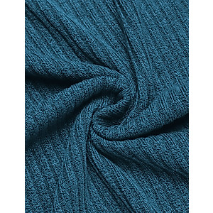 COOFANDY Mens Long Sleeve Polo Shirt Knit Pullover Golf Tops Sweater T Shirts Blue