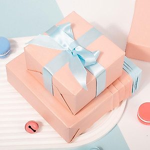 Homeral Pink Baby Shower Wrapping Paper Roll - Shimmer Pearl Luster Reversible Gift Wrap Paper for Baby Shower, Birthday, Wedding, Easter - Mini Roll - 17 Inch x 32.8 Feet