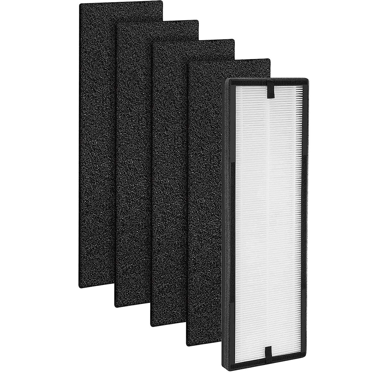 Fette Filter - Replacement Filter Set H13 Hepa & Activated Carbon Filters Compatible with Eureka NEA120 Air Purifier and Toshiba Air Purifier CAF-W36USW Part # NEA-F1 NEA-C1 1True Hepa & 4 Pre-Filters