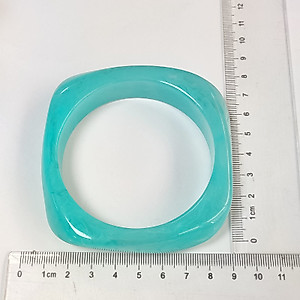 Pingyongchang Multiple Color Square Acrylic Resin Bangle Bracelet Resin Wide Irregular Geometric Plastic Wristbands Cuff Bangle Bracelet for Women Gifts Jewelry-C