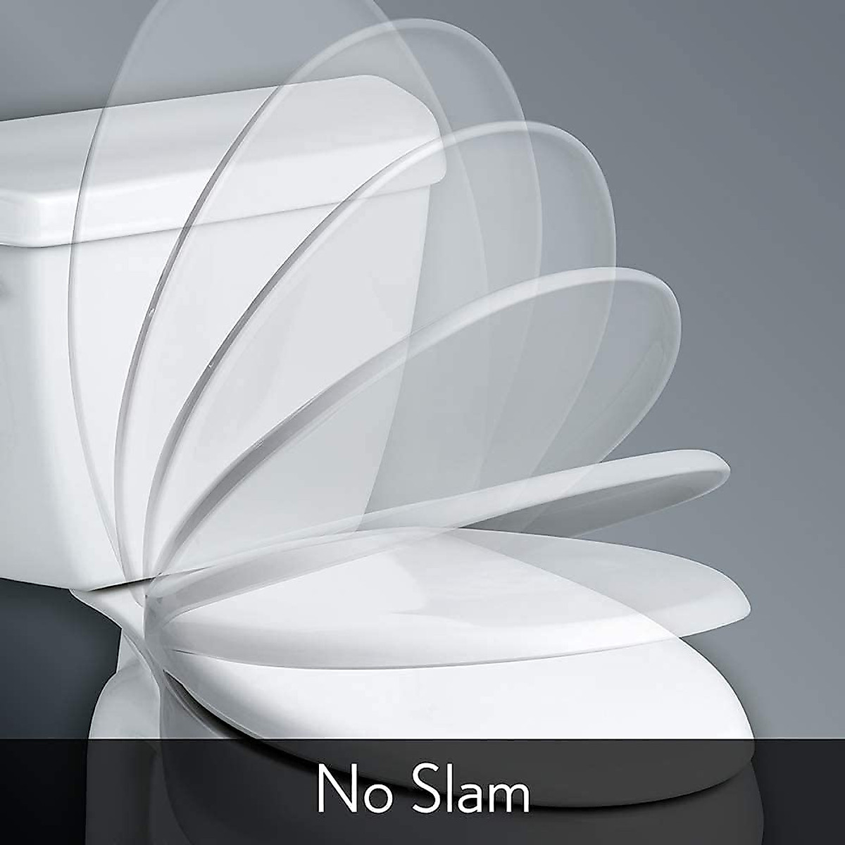 Mayfair 826BGSL 000 Benton Toilet Seat with Brushed Gold Hinges will Slow Close and Never Come Loose, ROUND, Durable Enameled Wood, White