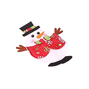 Daliuing 1 piezas decoraciones navideñas versión Q conjunto de cuchillo y tenedor de dibujos animados decoración navideña para puertas Material de Tela decoración navideña de puertas Multicolor