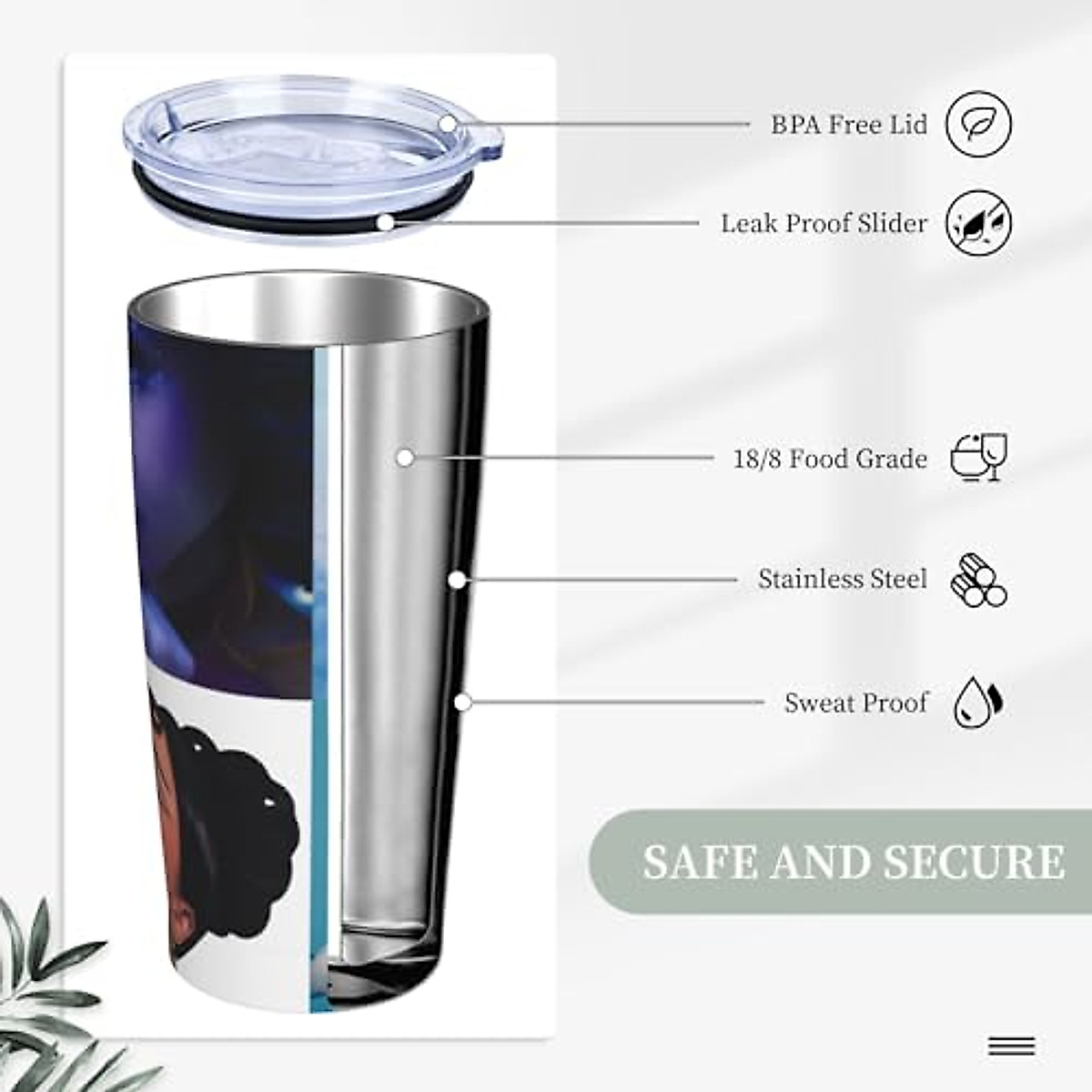LAZHANG Mariah Music The Scientist Stainless Steel Insulated Car Sippy Cup With Lid Travel Mug for Cold Hot 20 oz