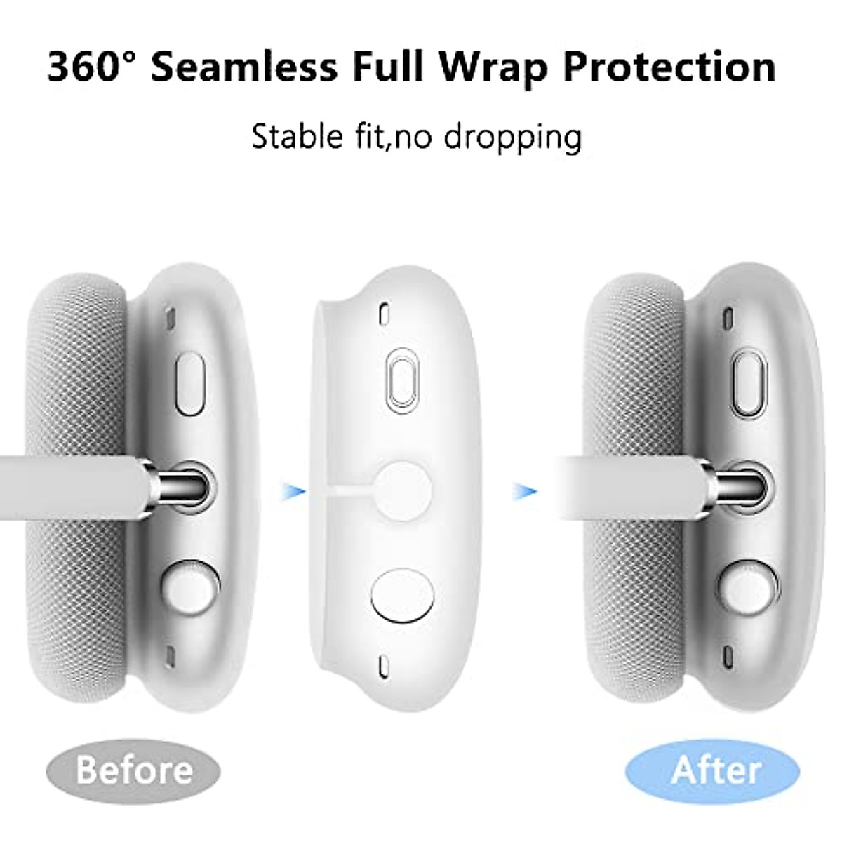 AIIEKZ Case Cover for AirPods Max, Painted Soft TPU Anti-Scratch Protective Ear Cups Case for Apple Airpods Max Headphones (Stars)