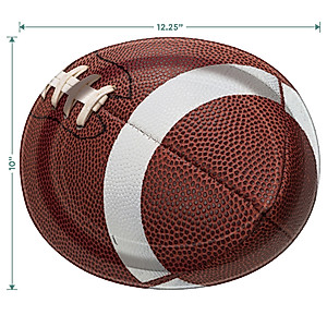 Football Party Game Ball Oval Paper Dinner Plates, Beverage Napkins, and Beverage Cups (Serves 16)