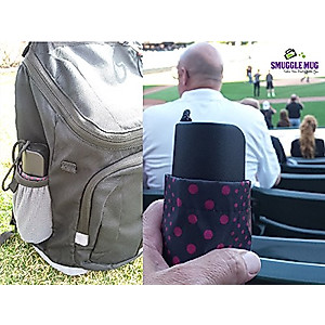 BoozeBrella Umbrella Flask by Smuggle Mug - Disguised 9 oz Flask - Hidden Flask - Choose Color (Black w/White and Gray Dot)