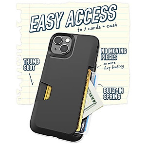 Smartish iPhone 13 Wallet Case - Wallet Slayer Vol. 1 [Slim + Protective] Credit Card Holder - Black Tie Affair