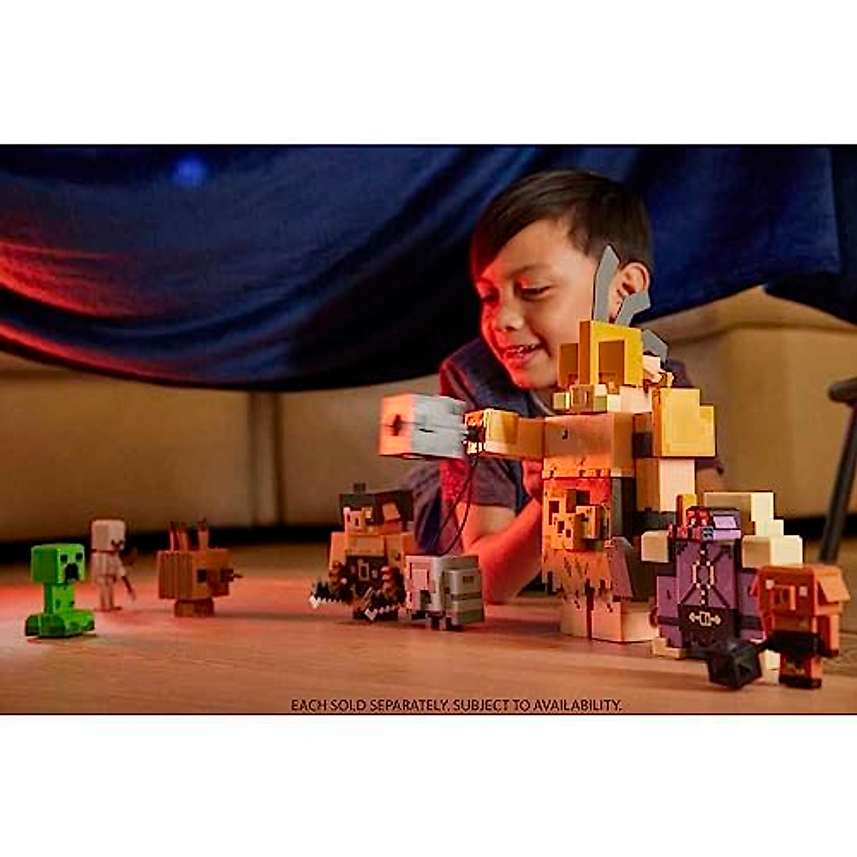 Mattel Minecraft Legends Action Figure, Cobblestone Golem with Attack Action & Accessory, Collectible Toy, 3.25-inch
