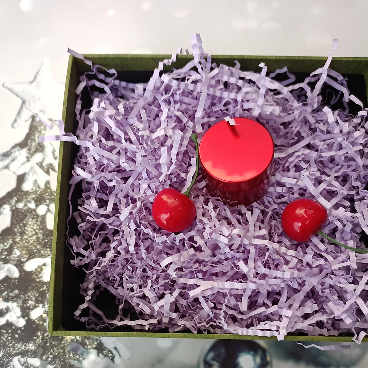 MGOHNACL 1/2 LB Crinkle Cut Paper Shredded Paper for Gift Box Baskets Filler, Purple Crinkle Cut Paper Shred Filler Confetti for Packaging