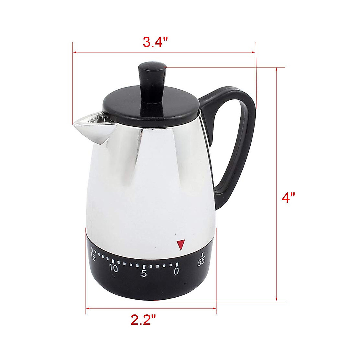 uxcell 4x3.4x2.2-Inch 60 Mins Mechanical Kitchen Time Meter Coffee Pot Design