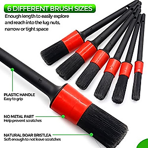 BEIJITA 11Pcs Car Cleaning Brushes,Auto Detailing Brushes Set for Cleaning Wheels, Car Interior Detailing Kit for Cars,Tire Brush,Chemical Guys, Exterior, Leather, Air Vents Car Detailing Kit