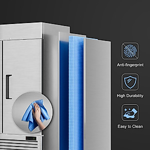 OUTBID 54" Commercial Freezers Upright 2 Door Stainless Steel Reach In Freezer with 8 Shelves, 49 Cubic Feet Air Cooling Auto Defrost Freezer for Restaurant Kitchen Garage, ETL NSF Approved