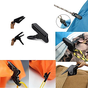 BSGB 43PCS Aluminum Alloy Fish Bone Anchor Deck Plank Board Tent Stakes D Carabiner Wind Rope Buckle 3 Hole Guyline Adjuster Tent Cord Rope Tensioner Alligator Camping Tent Awning Tarp (Red, Normal)