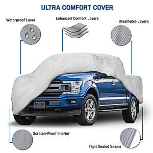 Motor Trend T-800 Truck Cover for Ford F-150 2001-2019 Super Crew/Cab Short Bed Custom Fit All Weather Waterproof Pickup Protection
