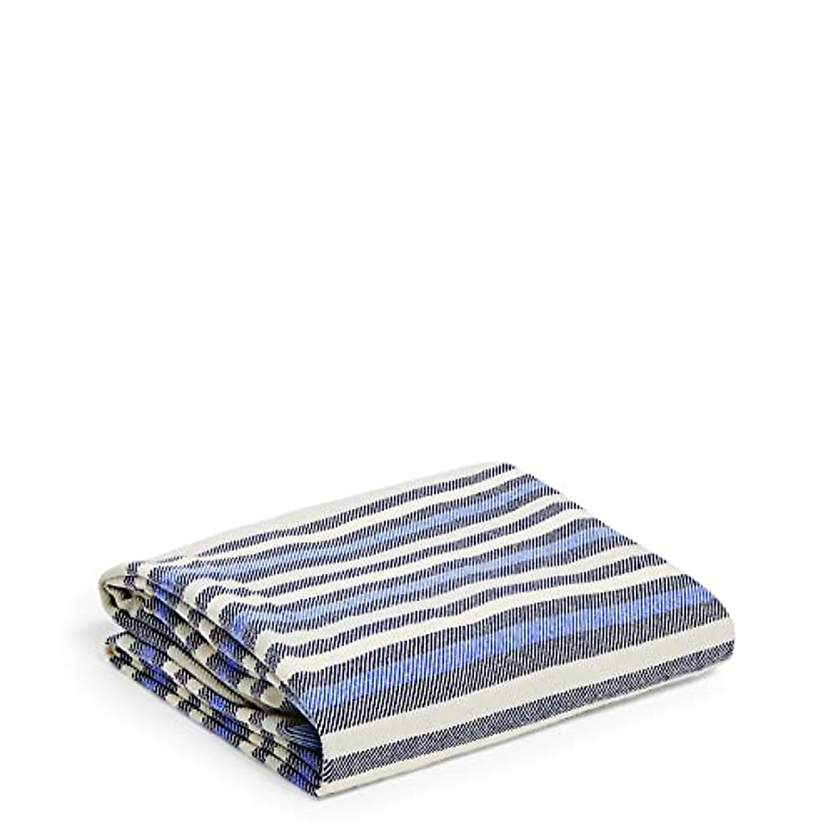 Vera Bradley Women's Recycled Cotton Indoor/Outdoor Throw Blanket, Seaside Stripe Navy - Recycled Cotton, One Size