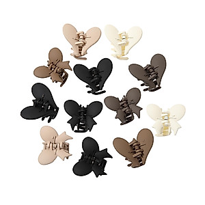 Hair Styling Accessories - 12PCS Small Jaw Clamps for Thin Hair, Classic Matte Flower Clamps for Women and Girls