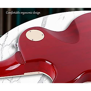 Leo Jaymz 39” Electric Guitar Single Cut Series - Mahogany Body and Neck - Curved top Exquisite Flame Maple Veneer (RedBurst)