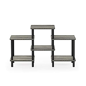Furinno Turn-N-Tube DIY Multipurpose Combination Rack, French Oak Grey/Black