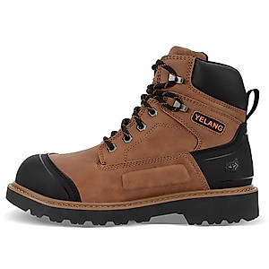 Yelang Men's Steel Toe Safety Work Boot Slip Resistant Puncture Utility Shoes 6 Inch For Industrial Construction Outdoor botas de trabajo para hombre