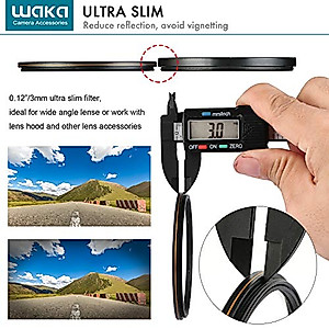 waka 49mm MC UV Filter - Ultra Slim 16 Layers Multi Coated Ultraviolet Protection Lens Filter for Canon Nikon Sony DSLR Camera Lens