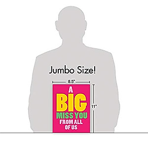 NobleWorks - Jumbo Loving Miss You Greeting Card with Envelope (Big 8.5 x 11 Inch) - Big, Bold Letters, Thinking of You Card from All of Us - A Big Miss You J2733MYG-US