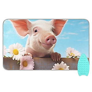 GOODOLD Pretty Little Pig Ironing Mat Portable Travel Ironing Pad for Washer,Dryer,Table Top, Iron Board Alternative Cover, Large Heat Resistant Ironing Blanket