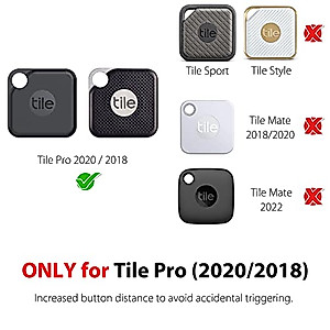 Silicone Case for Tile Pro 2020 & 2018 with Keychains, 2 Pack Anti-Scratch Protective Cover with Carabiner (Black/Red)
