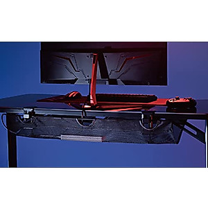 Mount Plus CC11-7 Under Desk Mesh Cable Management Tray, No Drill Wire Management for Wire, Power Strip Holder, Cord Organizer, Wire Management for Office and Home with Flame-Resistant Material