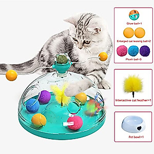 BOIWRCA Cat Toy, Indoor Cat Toy Treasure Chest, Most Loved Interactive Toys for Kittens, Multifunctional Educational Toys with Orbitballs, Feathers and Catnip, Fun Pet Gifts