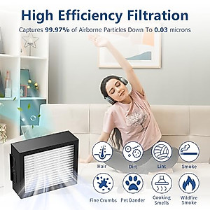 Filter Replacement for Roomba E I & J Series i7 i7+/plus i3 i3+ E5 E6 E7 i4 i6 i6+ i8 i8+ Vacuum Cleaners Parts, 6 Pack 4639161 High Efficiency Filters + 1 Cleaning Brush