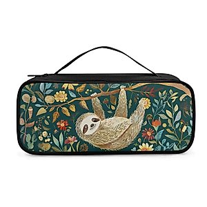 Rnyleeg Large Stethoscope Carrying Case Cute Cartoon Sloth Print Lightweight Storage Bag with Mesh Pocket Gift for Nurse Accessories