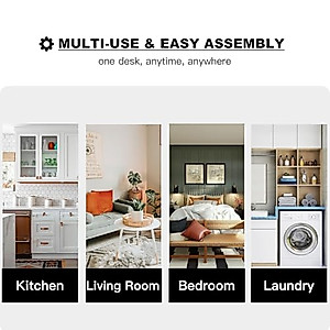 Zytty Wall Mounted Folding Table, Wood Computer Home Office Suitable for Balcony, Bedroom, Bathroom, and Kitchen, Floating Desk for Small Space, Medium, Black