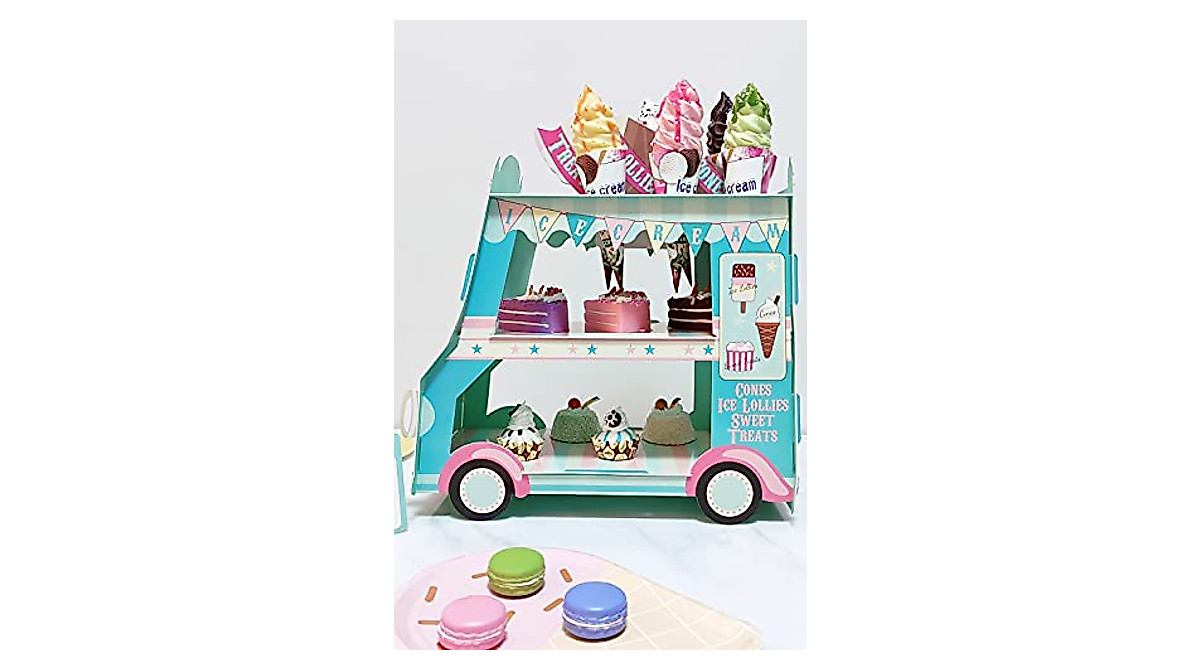 3 Tier Van Cake Stand,Ice Cream Truck Cart Decorations,Ice Cream Baby ...