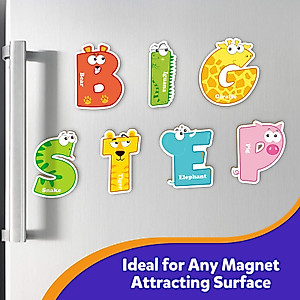 Coogam Magnetic Letters 26Pcs Jumbo ABC Alphabet Colorful Animal Shape Large Uppercase Fridge Magnets Educational Toy Set Learning Spelling Games for Kids 3 4 5 Years Old