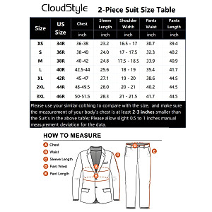 Mens 2 Piece Suit Notched Lapel Sport Coat Floral One Button Slim Fit Tweed Suit, K1, X-Large