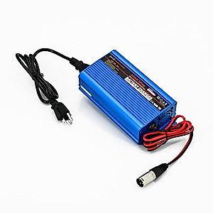 Unocho 24V Battery Charger Automatic Smart Charger 5A trickle Charger and I/O Switch 3 pin XLR Connector for Charging AGM Gel Lead-Acid Batteries for Cars wheelchairs Boats